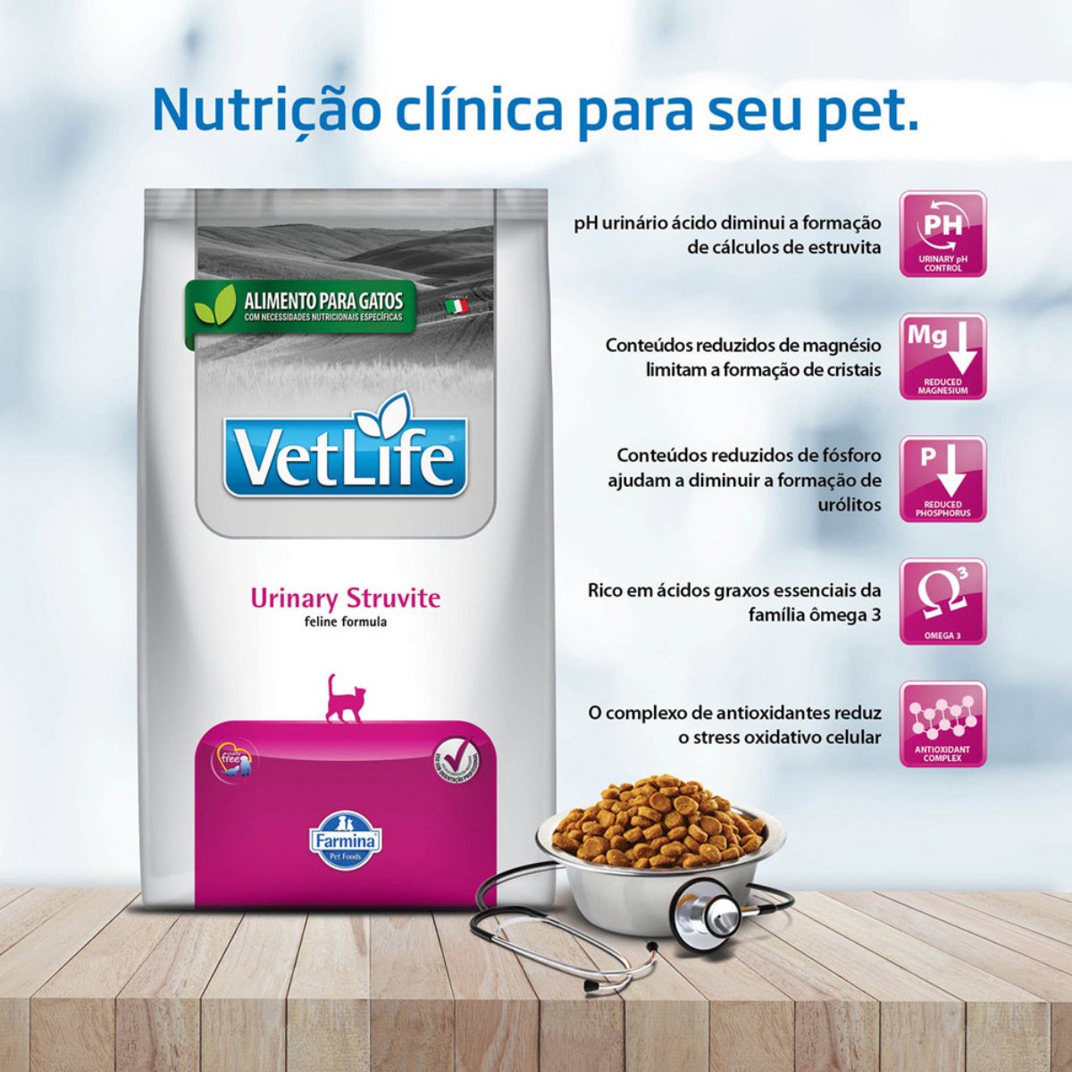 Ração Vetlife Feline Urinary Struvite Feline Formula - Frango 400G ...